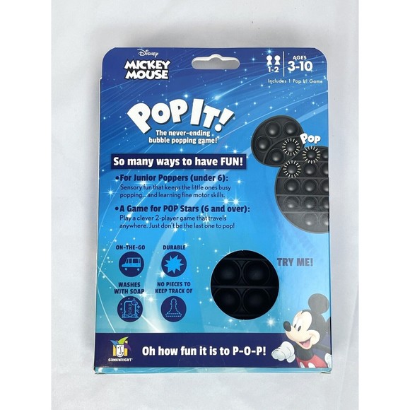 Gamewright | Toys | Disney Mickey Mouse Head Pop It Fidget Black | Poshmark